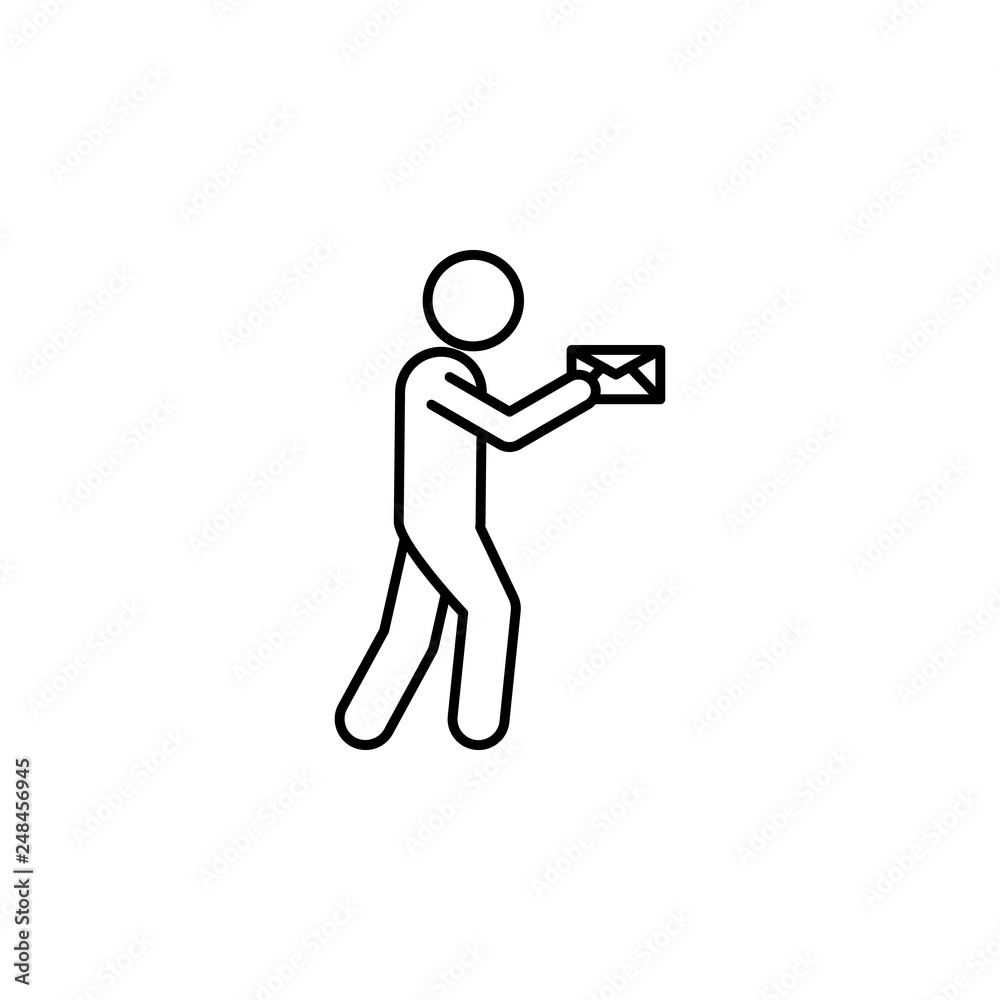 courier postman letter. Signs and symbols can be used for web, logo ...