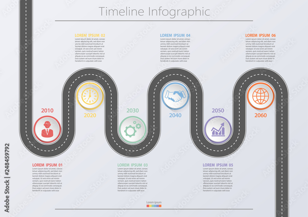 Business data visualization. timeline infographic icons designed for ...