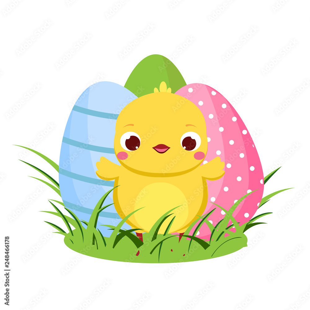 Cute Cartoon Easter Eggs