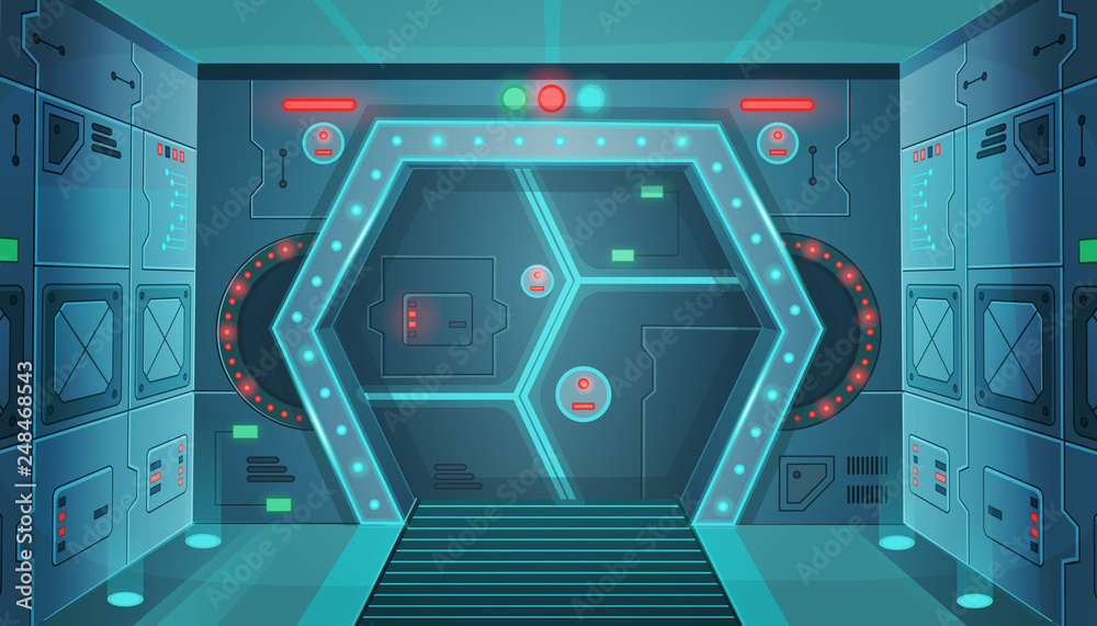 Cartoon Spaceship Interior