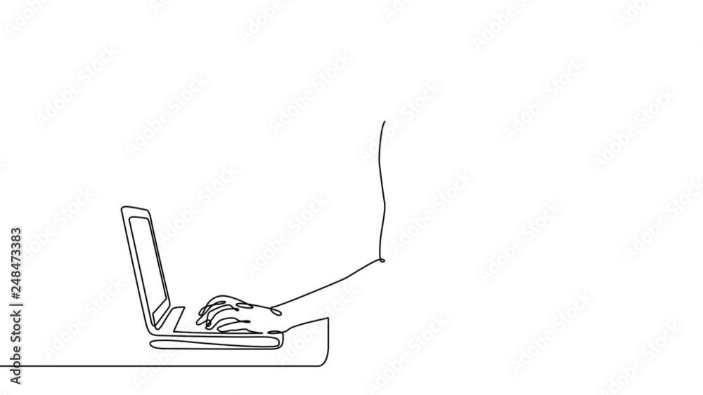 Self drawing simple animation of single continuous one line drawing ...