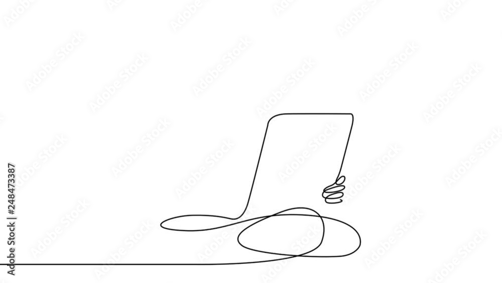 Self drawing simple animation of single continuous one line drawing ...