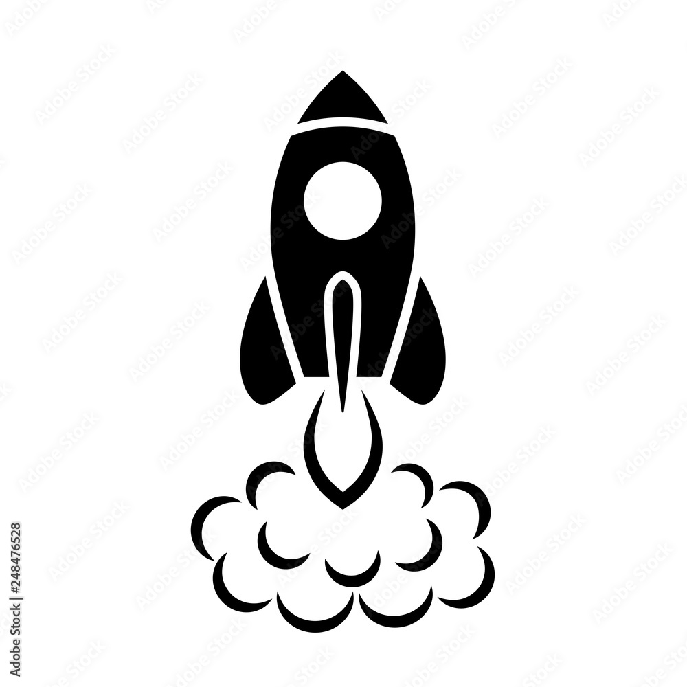 Rocket start vector icon Stock Vector | Adobe Stock