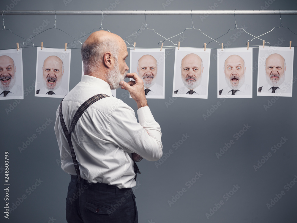 Senior businessman and his multiple personalities Stock Photo | Adobe Stock