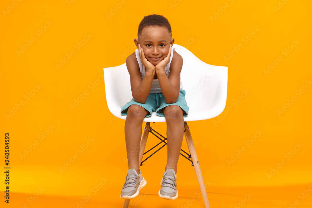 People, childhood, lifestyle and fashion concept. Isolated image of ...