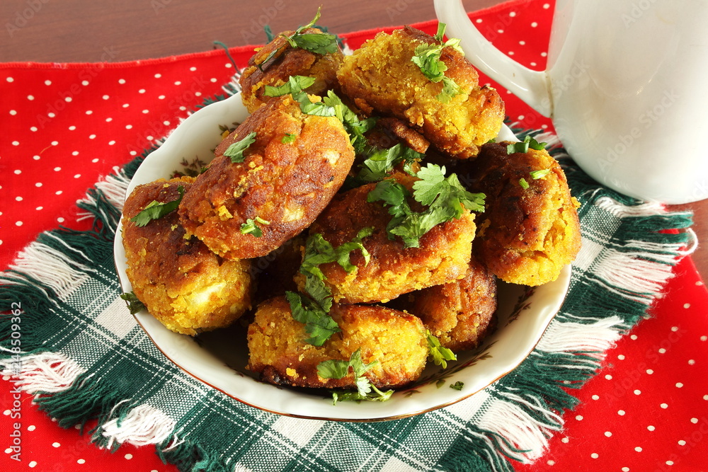 traditional indian gujarati food shallow fried roasted dudhi na muthiya ...