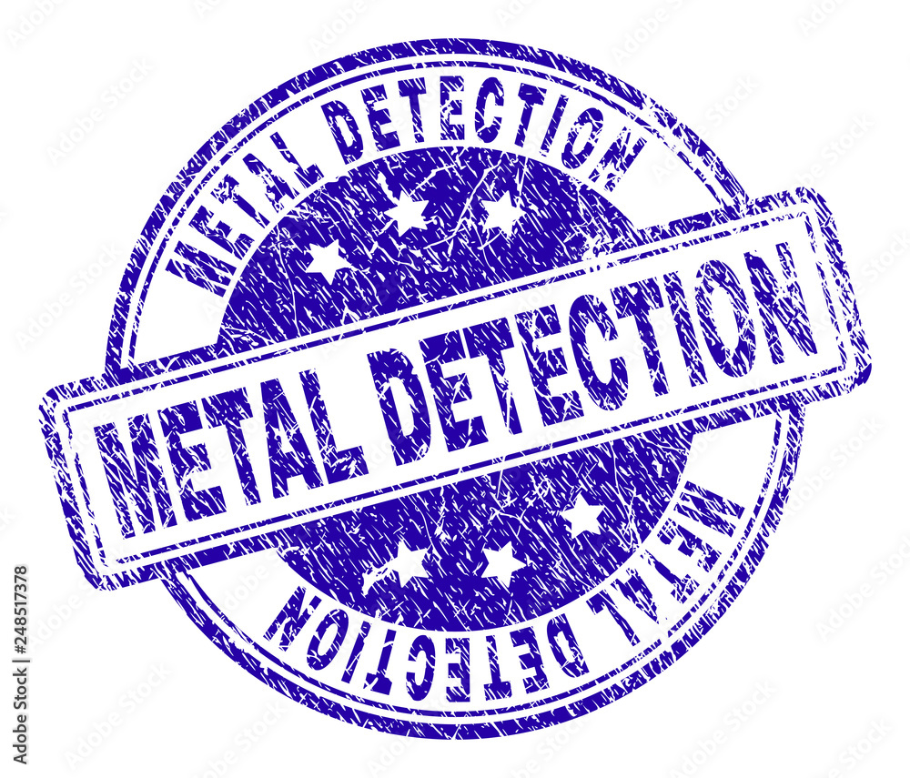 METAL DETECTION stamp seal imprint with distress texture. Designed with ...