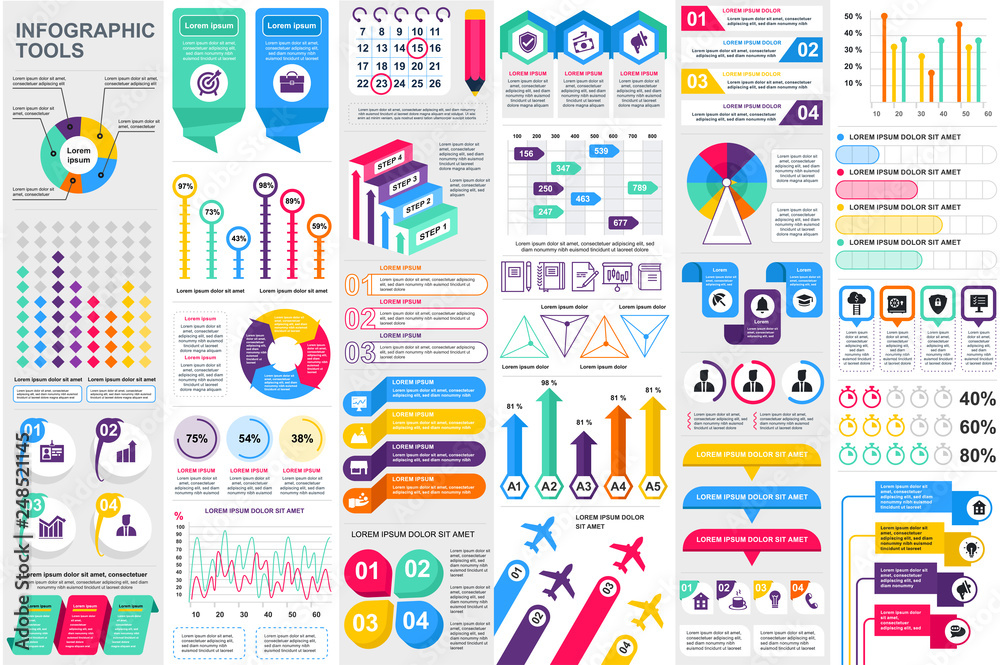 Infographic elements data visualization vector design template. Can be ...