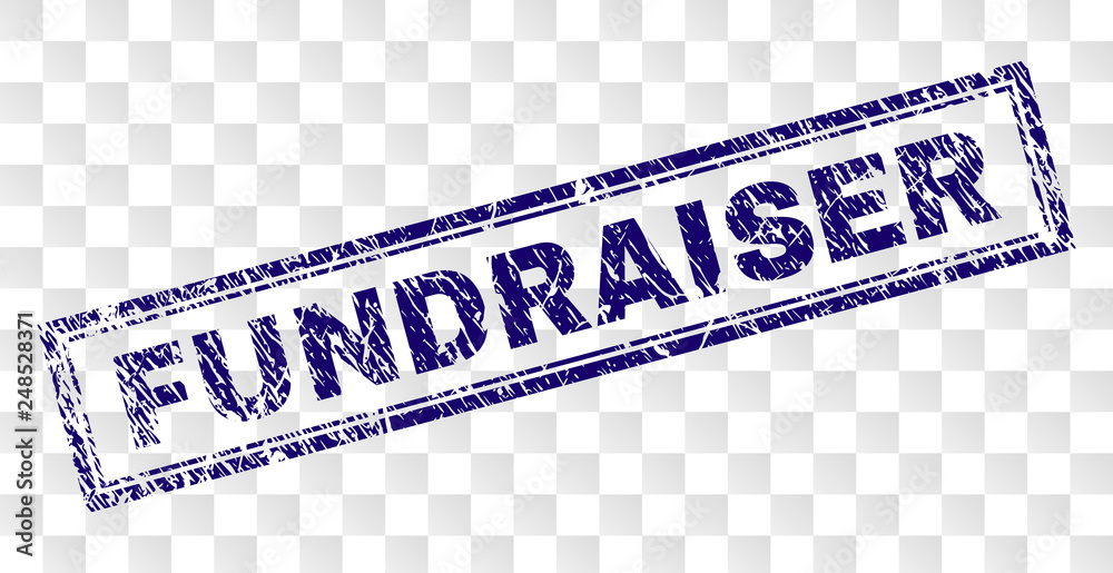 FUNDRAISER stamp seal imprint with rubber print style and double framed ...