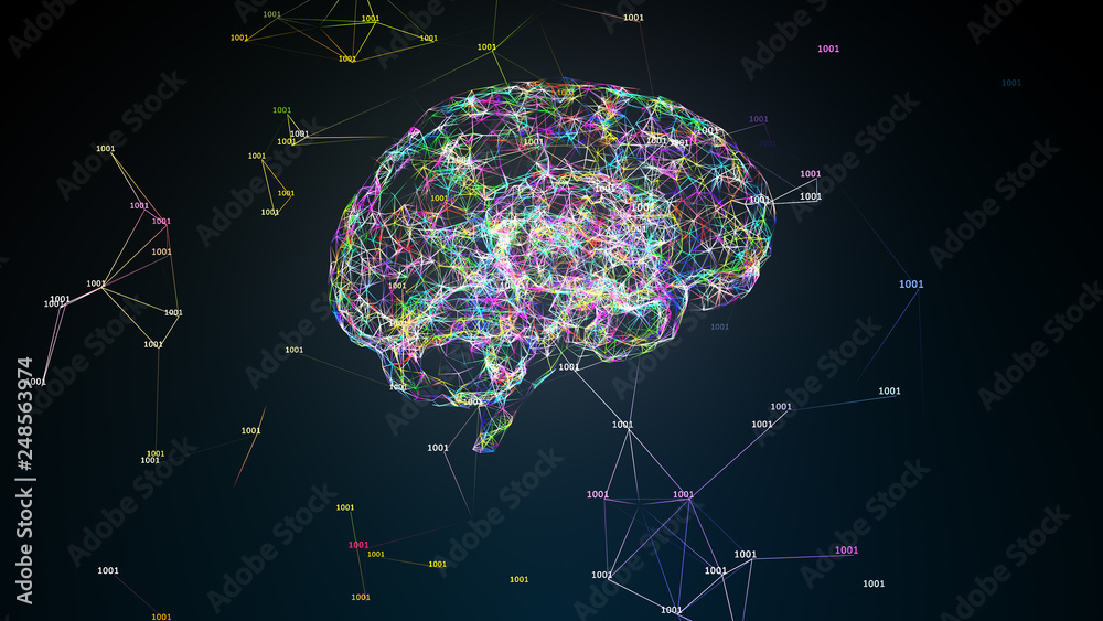 AI Artificial intelligence digital brain big data deep learning ...