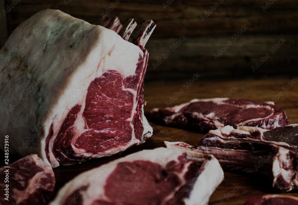 Cuts of beef food photography recipe idea Stock Photo | Adobe Stock