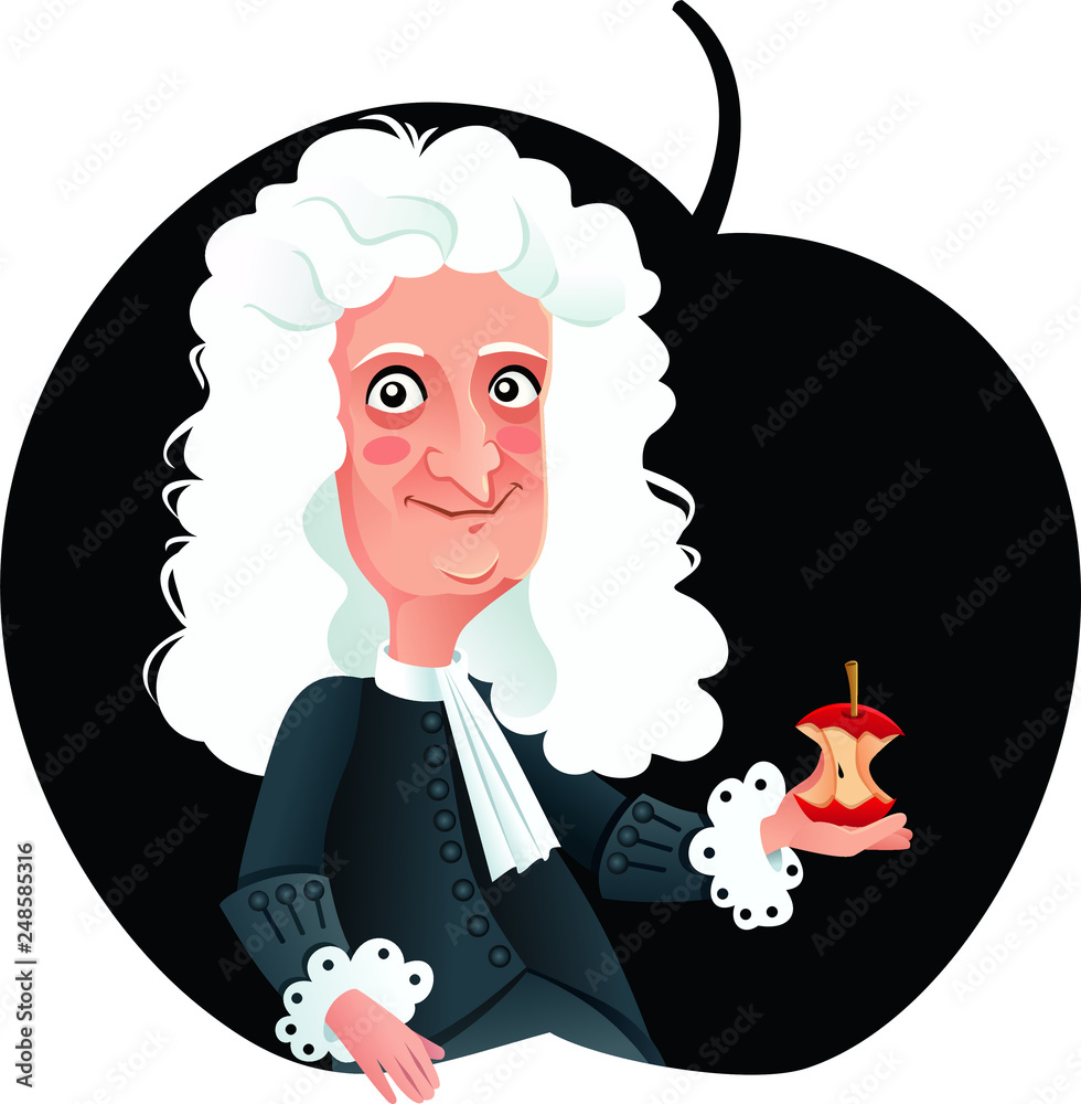 Isaac Newton Vector Caricature Stock Vector | Adobe Stock Isaac Newton Vector Caricature Stock Vector | Adobe Stock