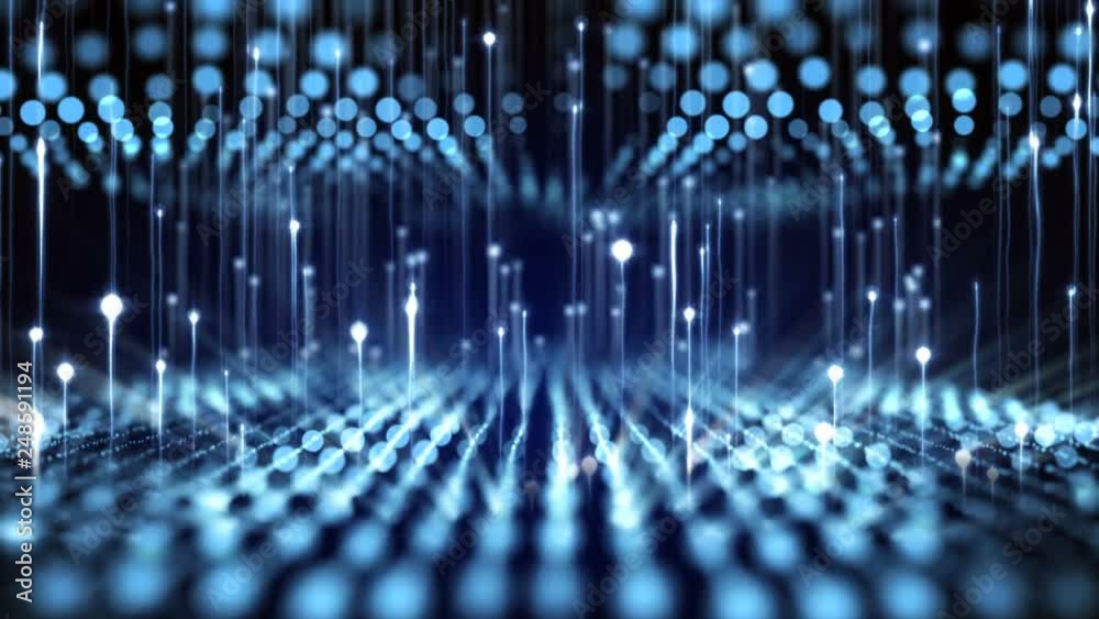 4K Abstract motion background animation shining particles stars sparks ...