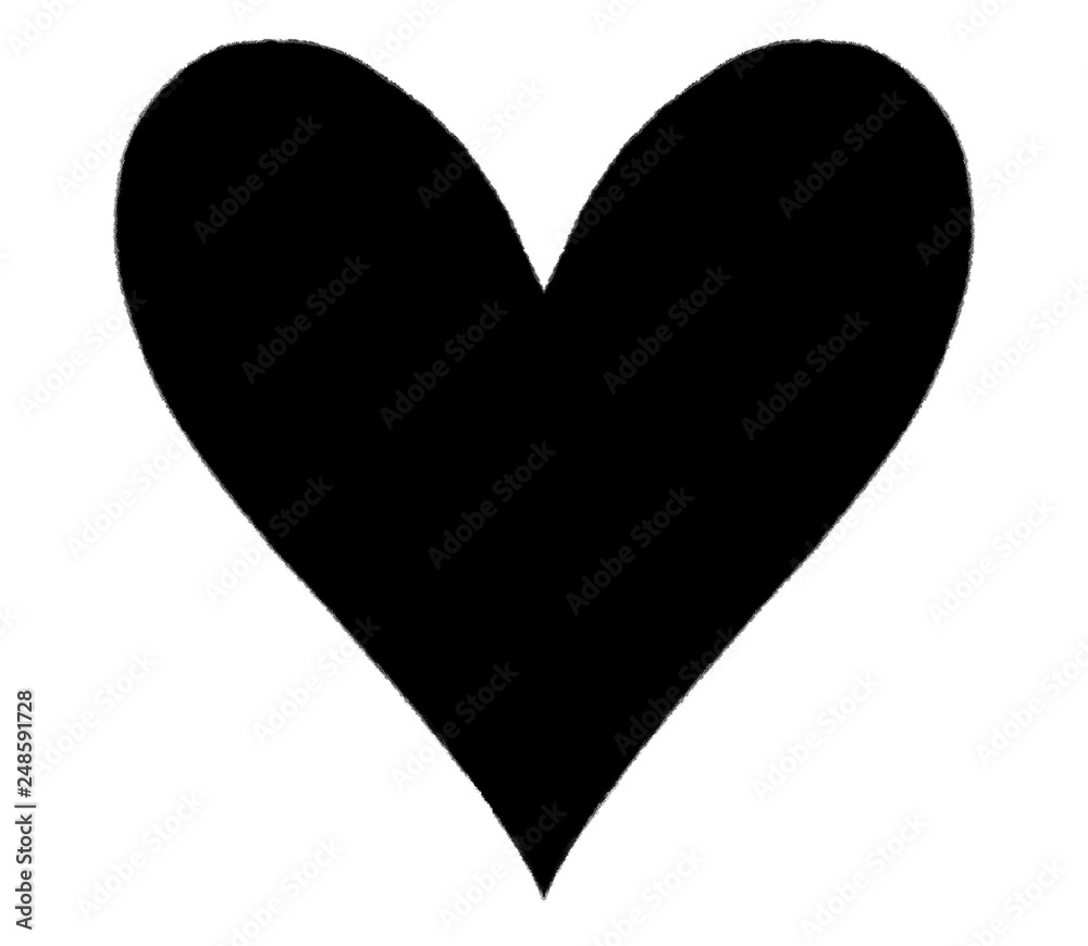 Hand drawn heart illustration with soft, uneven edges. Isolated on ...