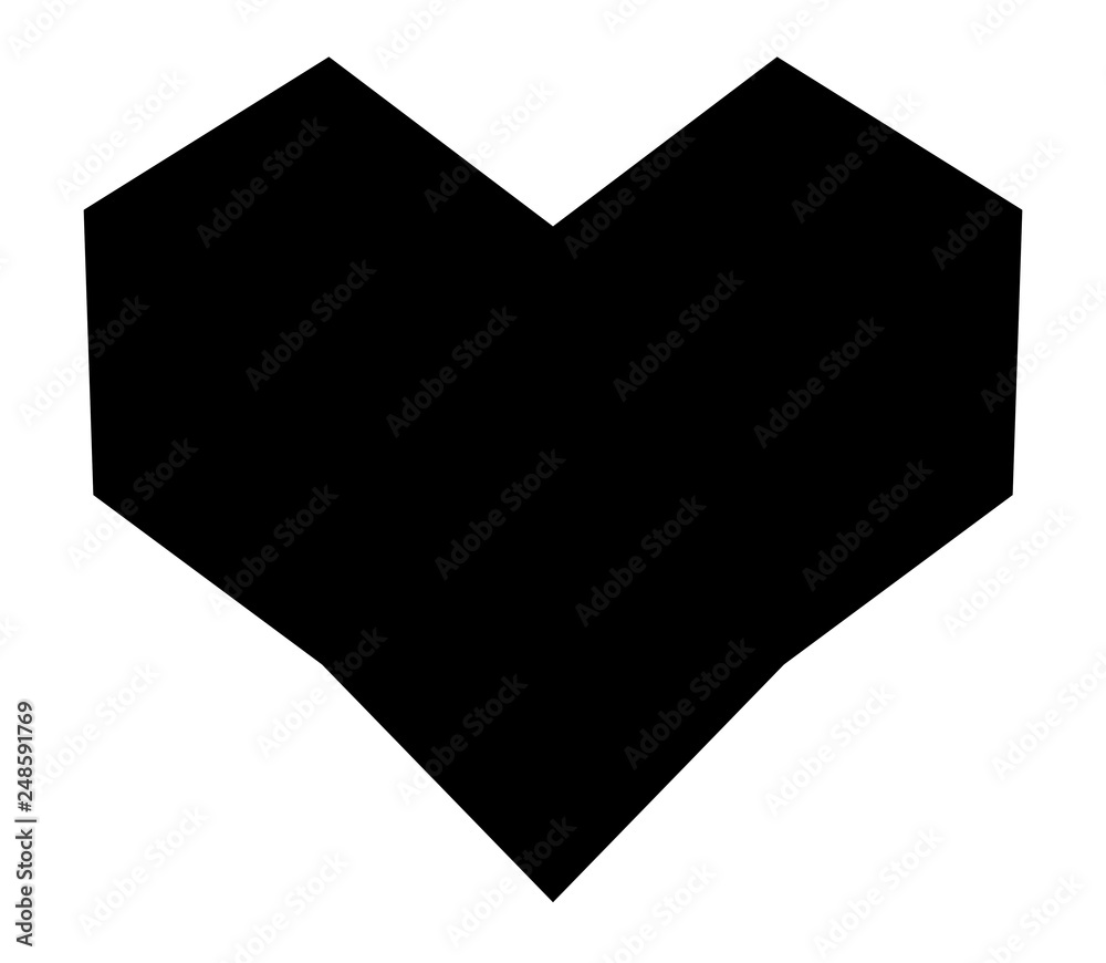 Simple angular heart illustration in minimalism style. Isolated on ...