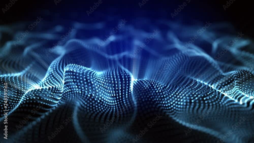 4K Abstract motion background animation shining particles stars sparks ...