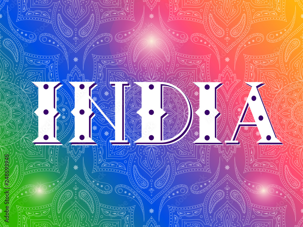 India illustration vector. Travel Indian background for holi festival ...