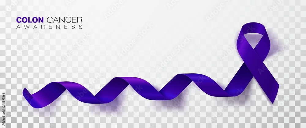 Colon Cancer Awareness Month. Dark Blue Color Ribbon Isolated On ...