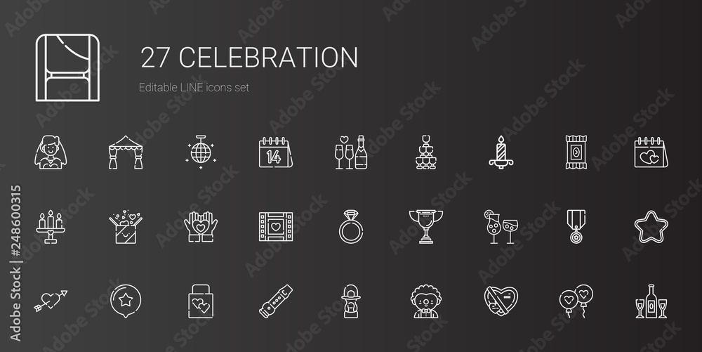 celebration icons set Stock Vector | Adobe Stock