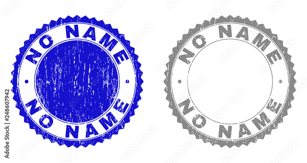 Grunge NO NAME stamp seals isolated on a white background. Rosette ...