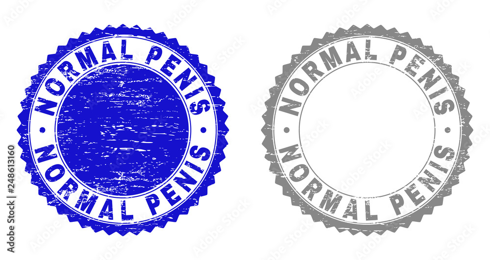 Grunge NORMAL PENIS stamp seals isolated on a white background. Rosette ...