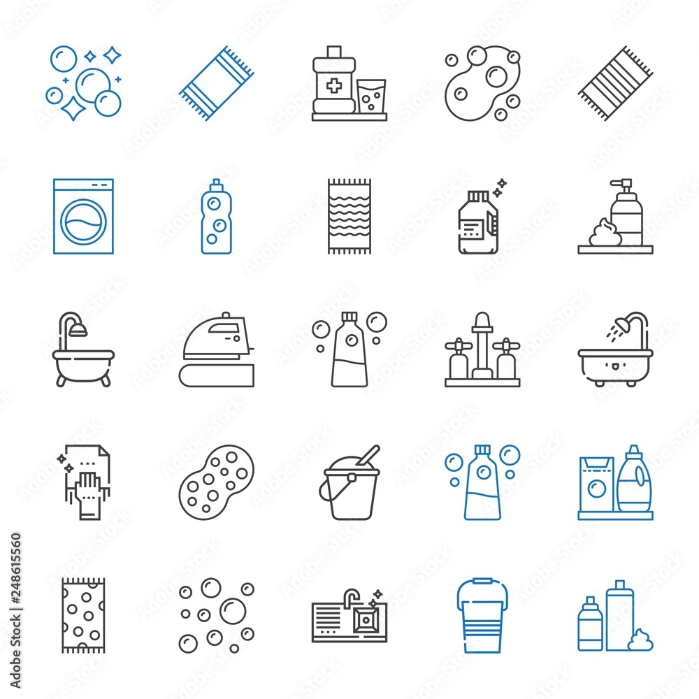 wash icons set Stock Vector | Adobe Stock