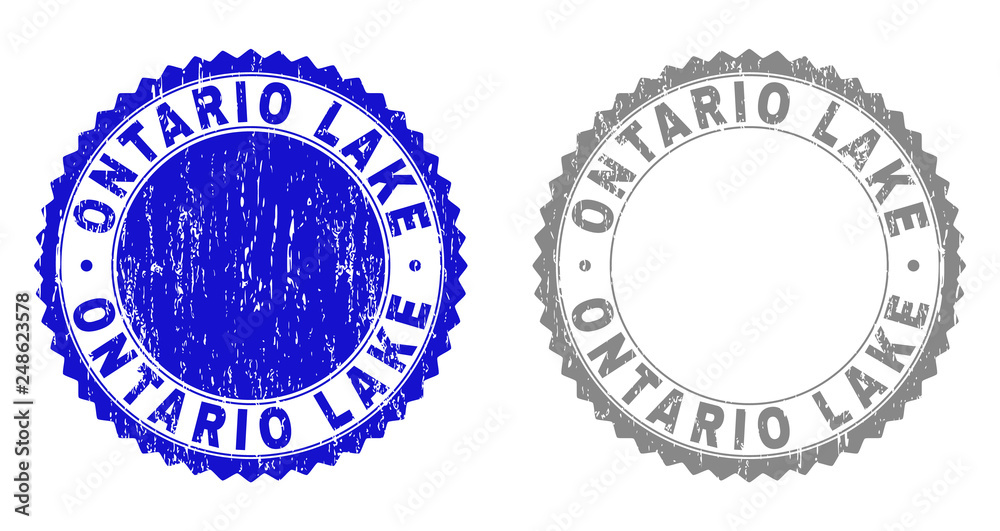 Vecteur Stock Grunge ONTARIO LAKE stamp seals isolated on a white ...