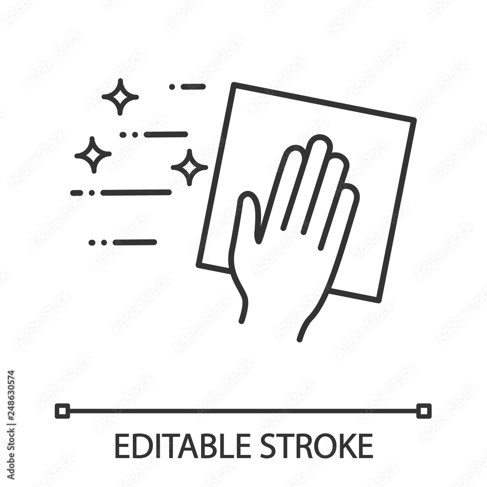 Cleaning napkin linear icon Stock Vector | Adobe Stock