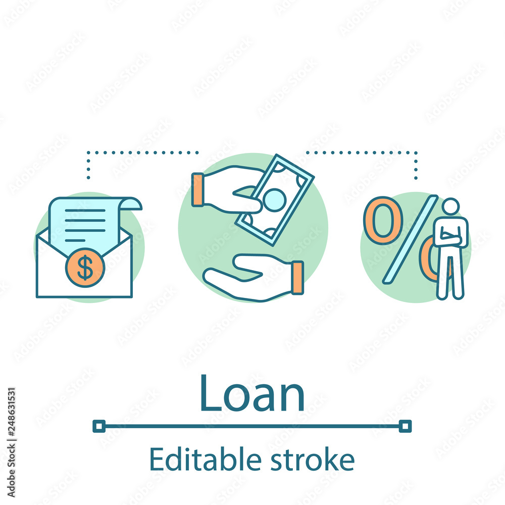 Loan concept icon Stock Vector | Adobe Stock