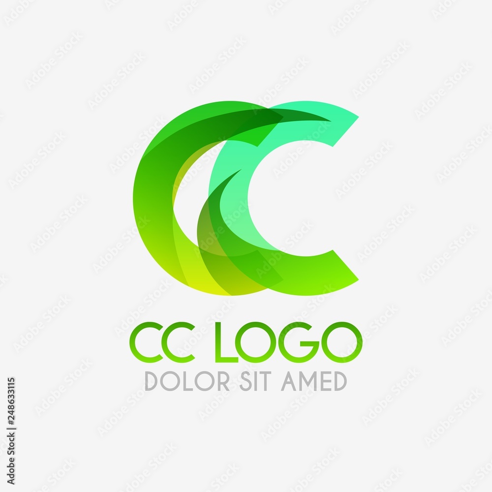The CC logo with striking colors and gradations, modern and simple for ...