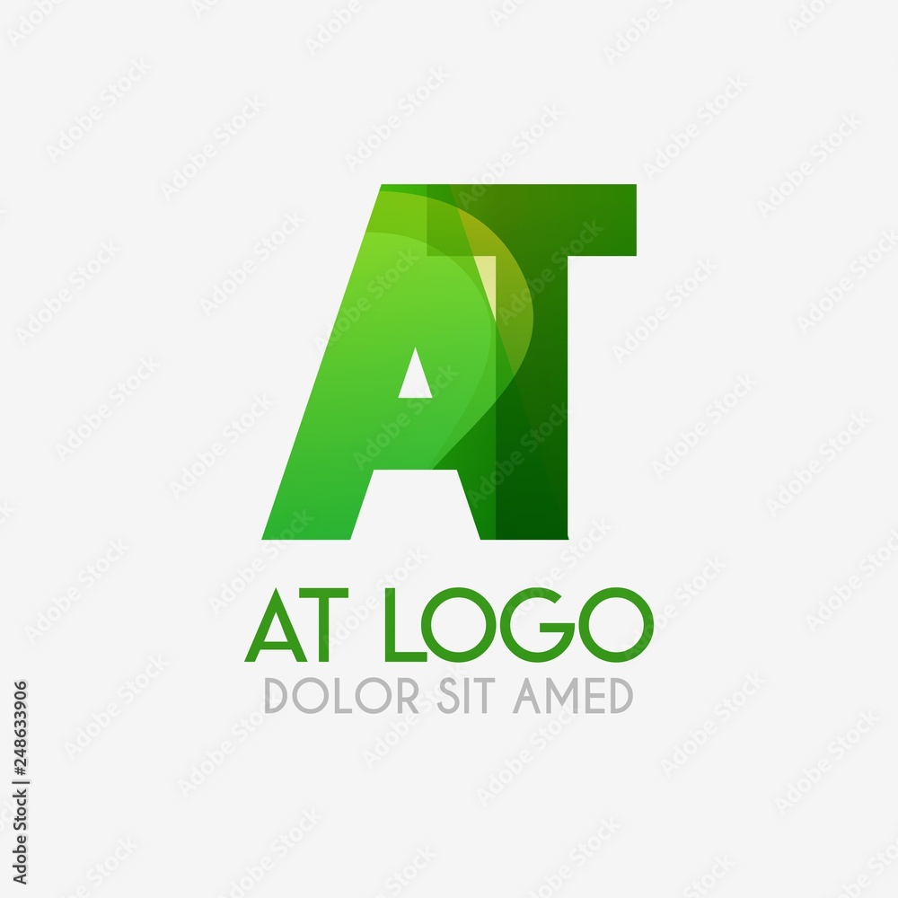 The AT logo with striking colors and gradations, modern and simple for ...