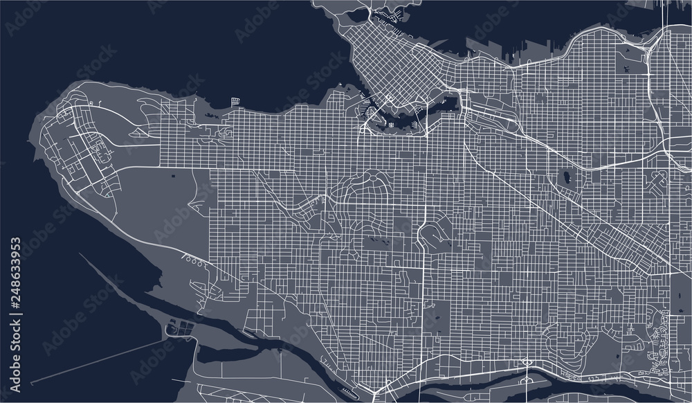 map of the city of Vancouver , Canada Stock Vector | Adobe Stock