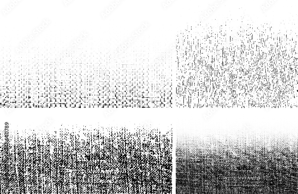 Grunge rough halftone texture set. Crumpled burlap. Canvas grunge ...