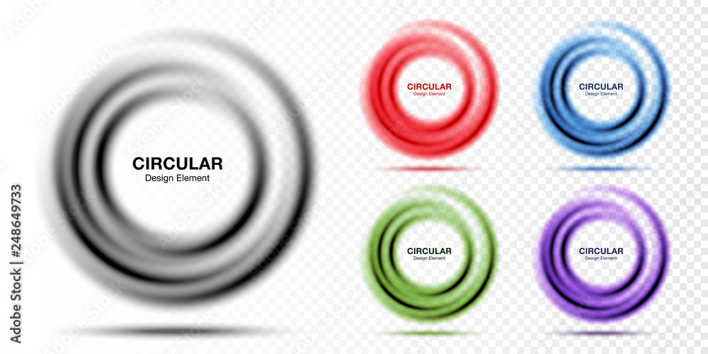 Vortex gradient round banner set. Text presentation layout. Abstract ...