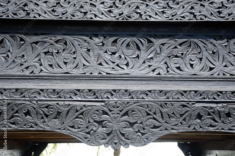 Traditional Malay handmade woodcraft at traditional Malay Negeri ...