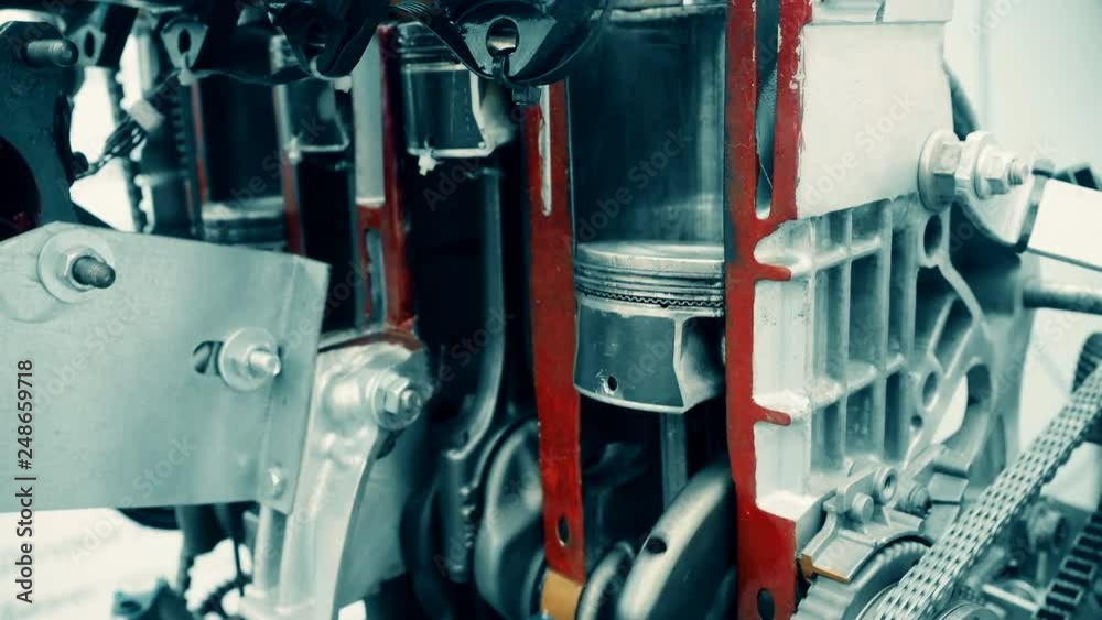 the layout of the car engine in operation Stock ビデオ | Adobe Stock