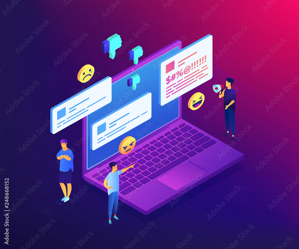 Troll quarreling and upsetting tiny people on internet with dislikes ...