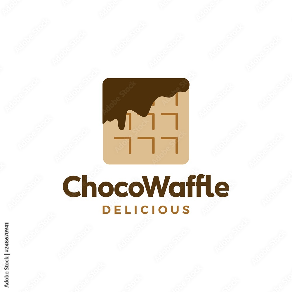 choco waffle chocolate logo vector icon Stock Vector | Adobe Stock