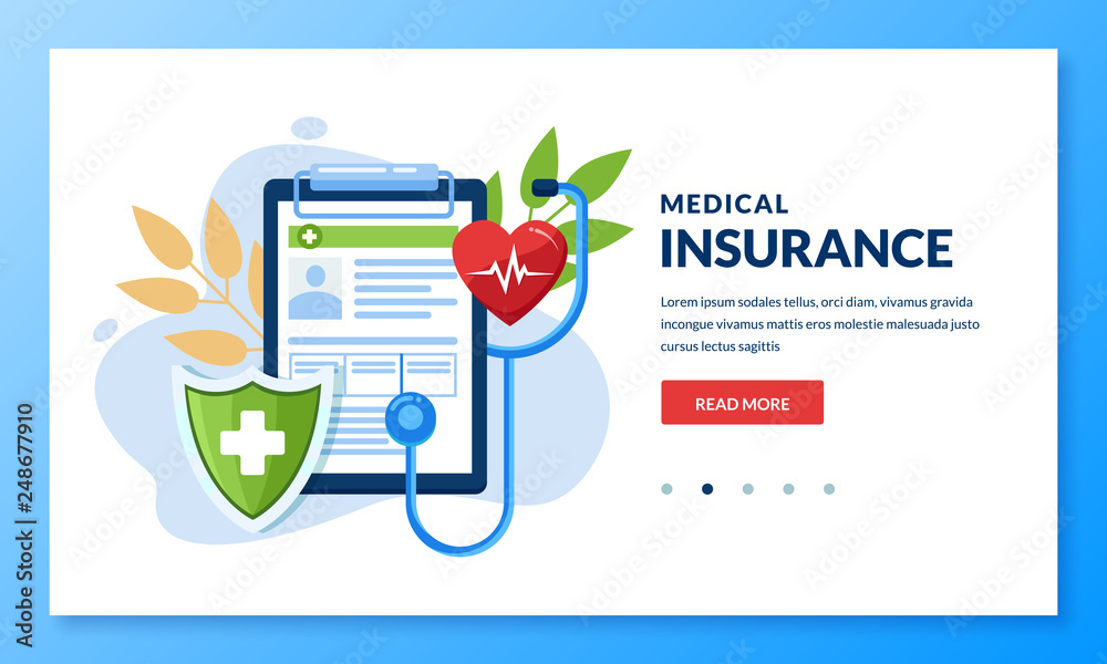 Health insurance concept. Vector medical care illustration. Landing ...