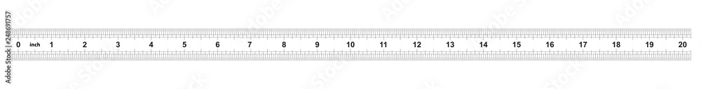 Double sided 20 inch ruler. The price of division - 32 divisions by ...