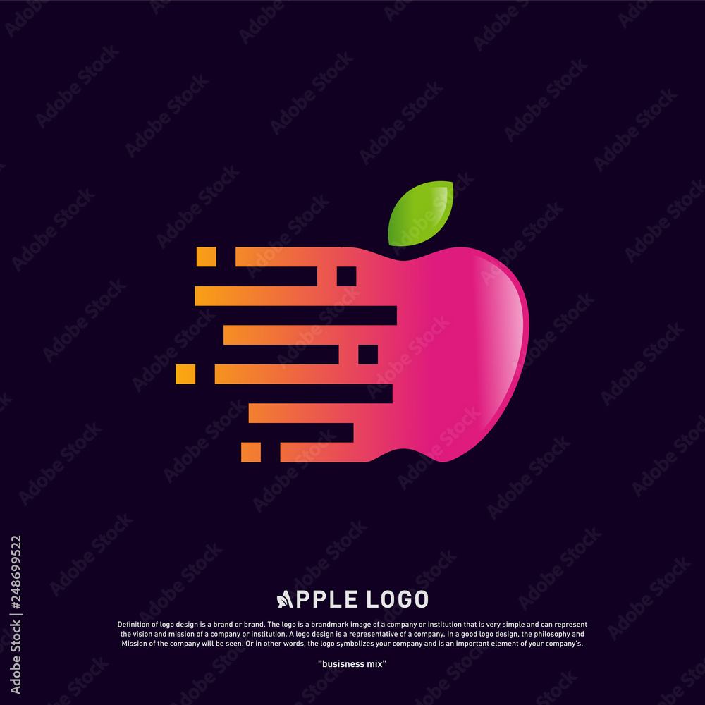 Tech Apple logo design concept. Fast Apple Creative Technology Logo ...