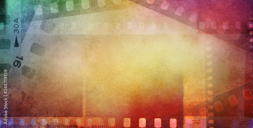 Colorful film strip frames movie background Stock Photo | Adobe Stock