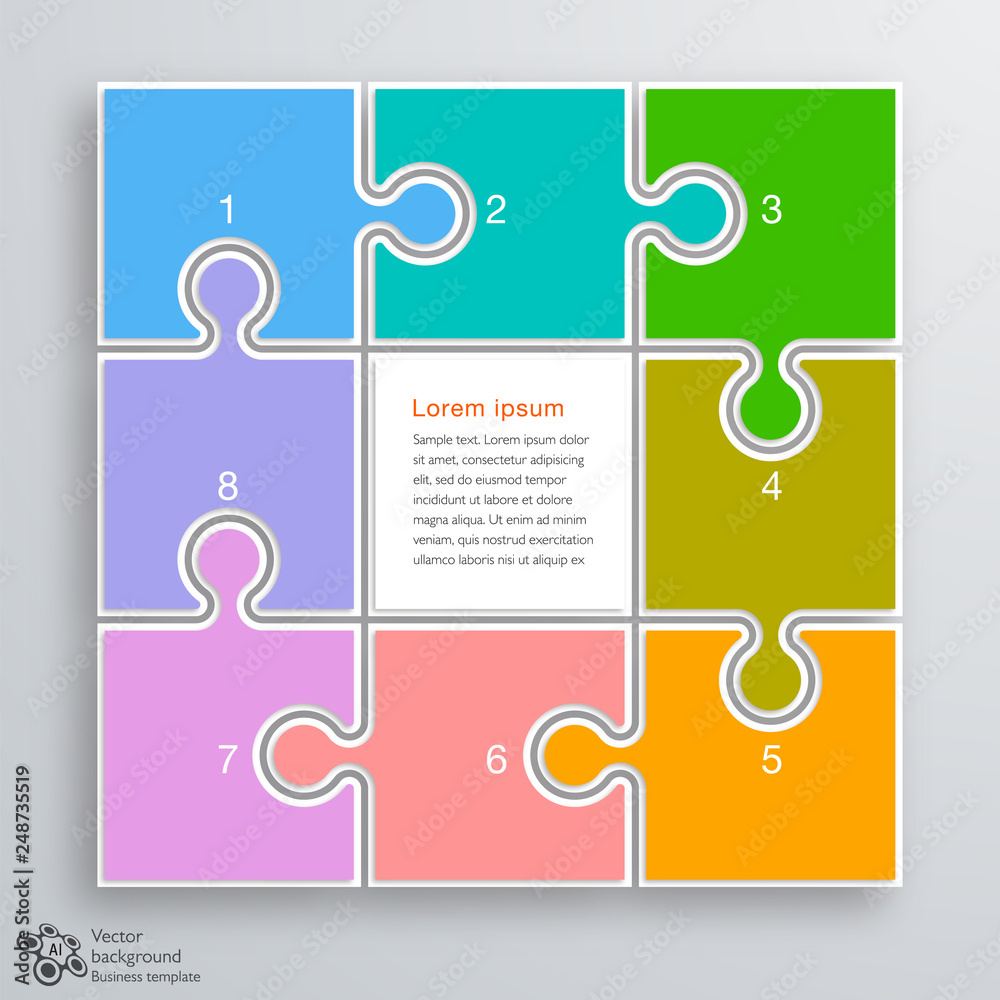 Jigsaw puzzle, Chart Design, Vector Graphics Stock Vector | Adobe Stock