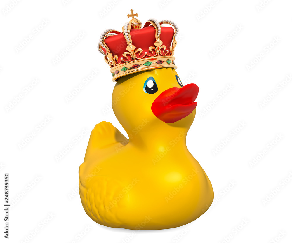 King Rubber Duck, 3D rendering Stock Illustration | Adobe Stock