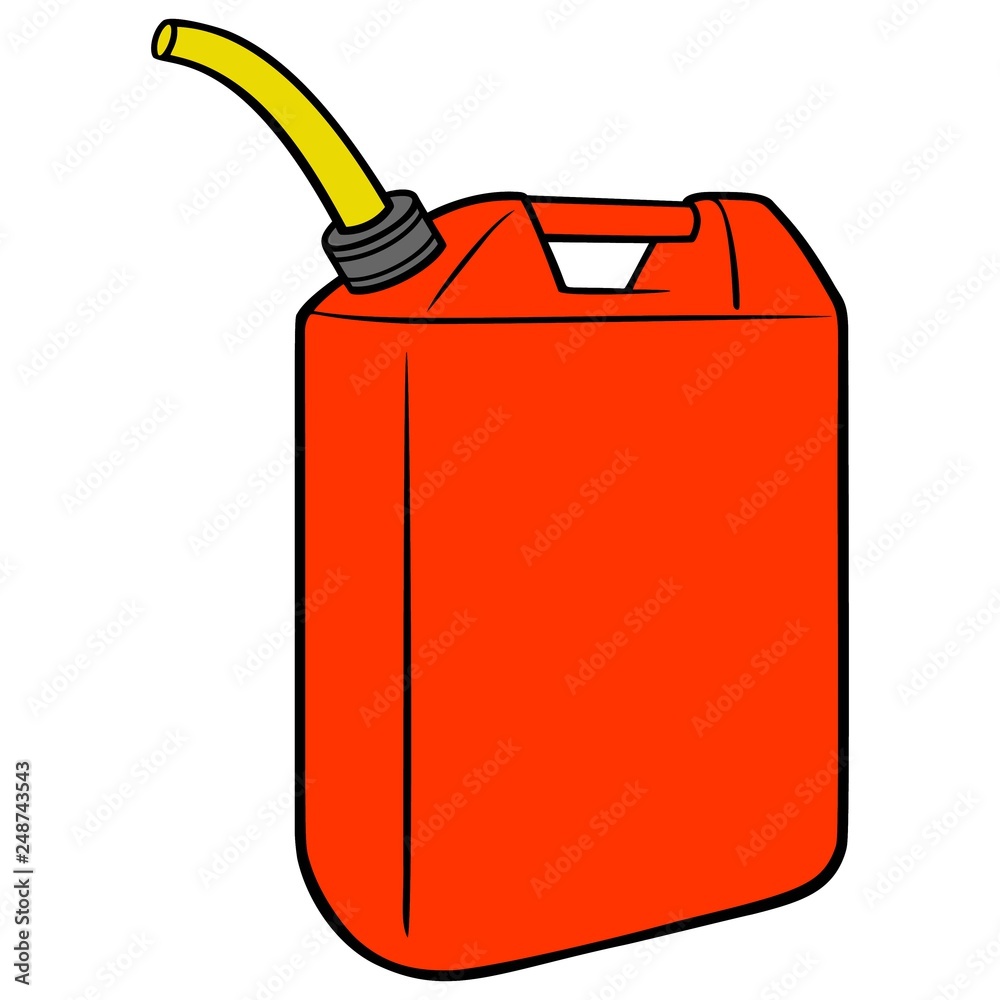 Gasoline Can Illustration - A vector cartoon illustration of a full can ...