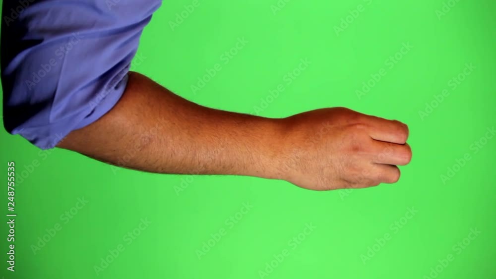 An arm in front of a green screen to be keyed and used at will. Rotate ...