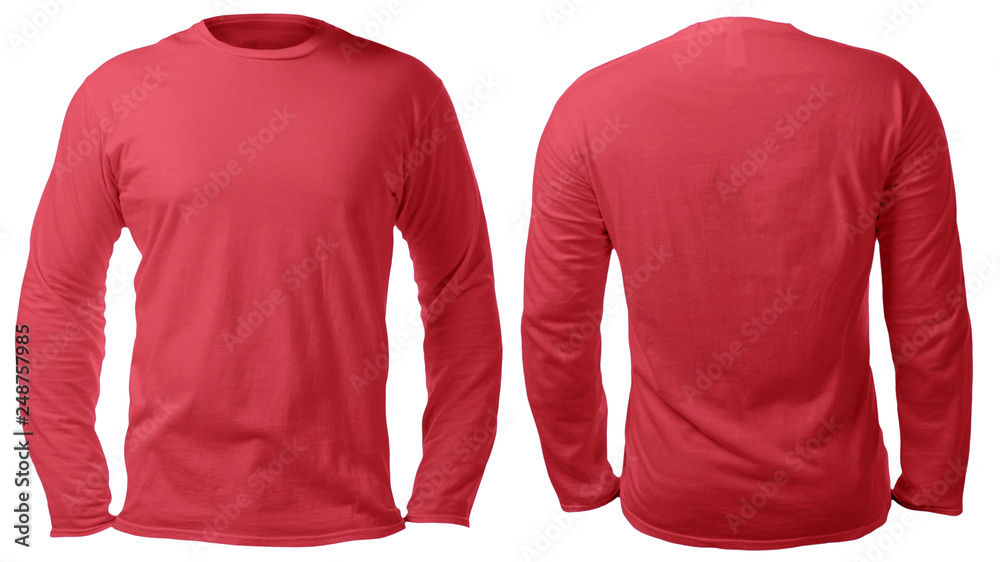 Red Long Sleeved Shirt Design Template Stock Photo | Adobe Stock