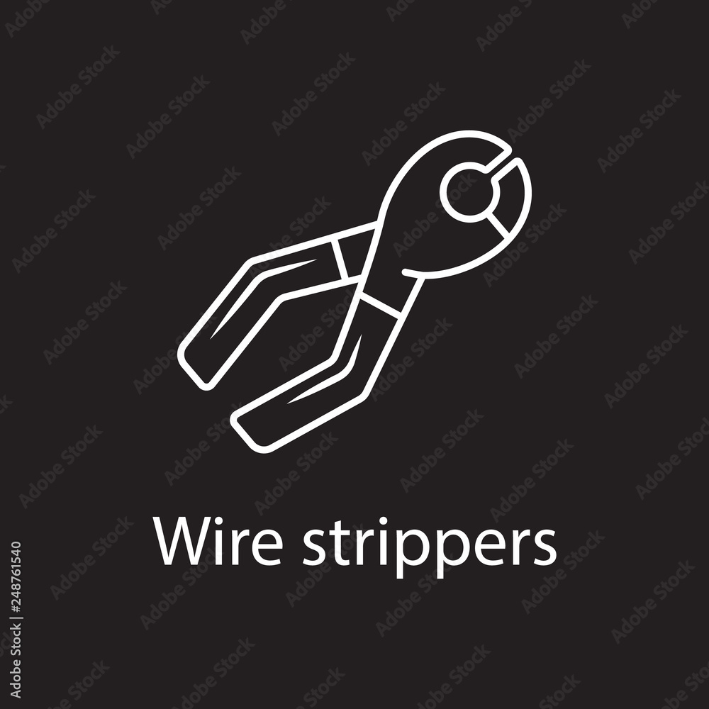 Wire strippers line icon icon. Simple element illustration. Wire ...