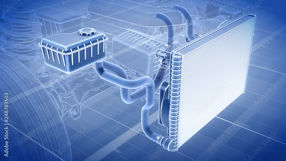 Car structure - Cooling System 3d rendering Stock Illustration | Adobe ...