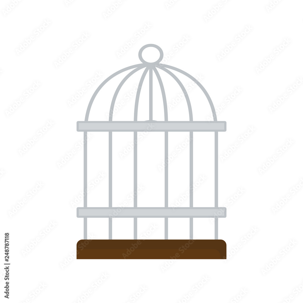 cage icon in flat style isolated vector illustration on white ...